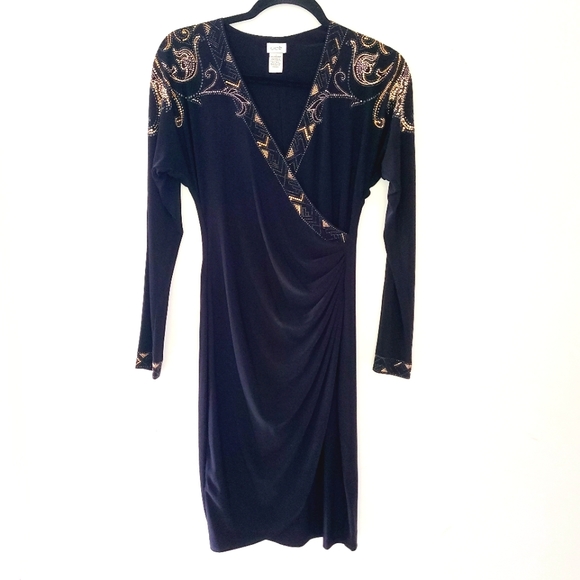 Cache | Dresses | Cache Bodycon Black Long Sleeves Dress | Poshmark